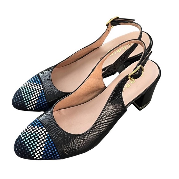 Sabrinas | Shoes | Sabrinas Embellished Round Toe Leather Sling Back ...